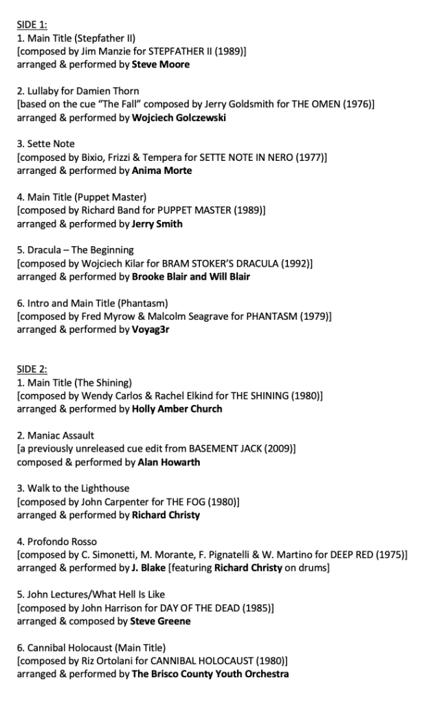 Scored to Death track list revealed for Musique D Horreur - Voyag3r